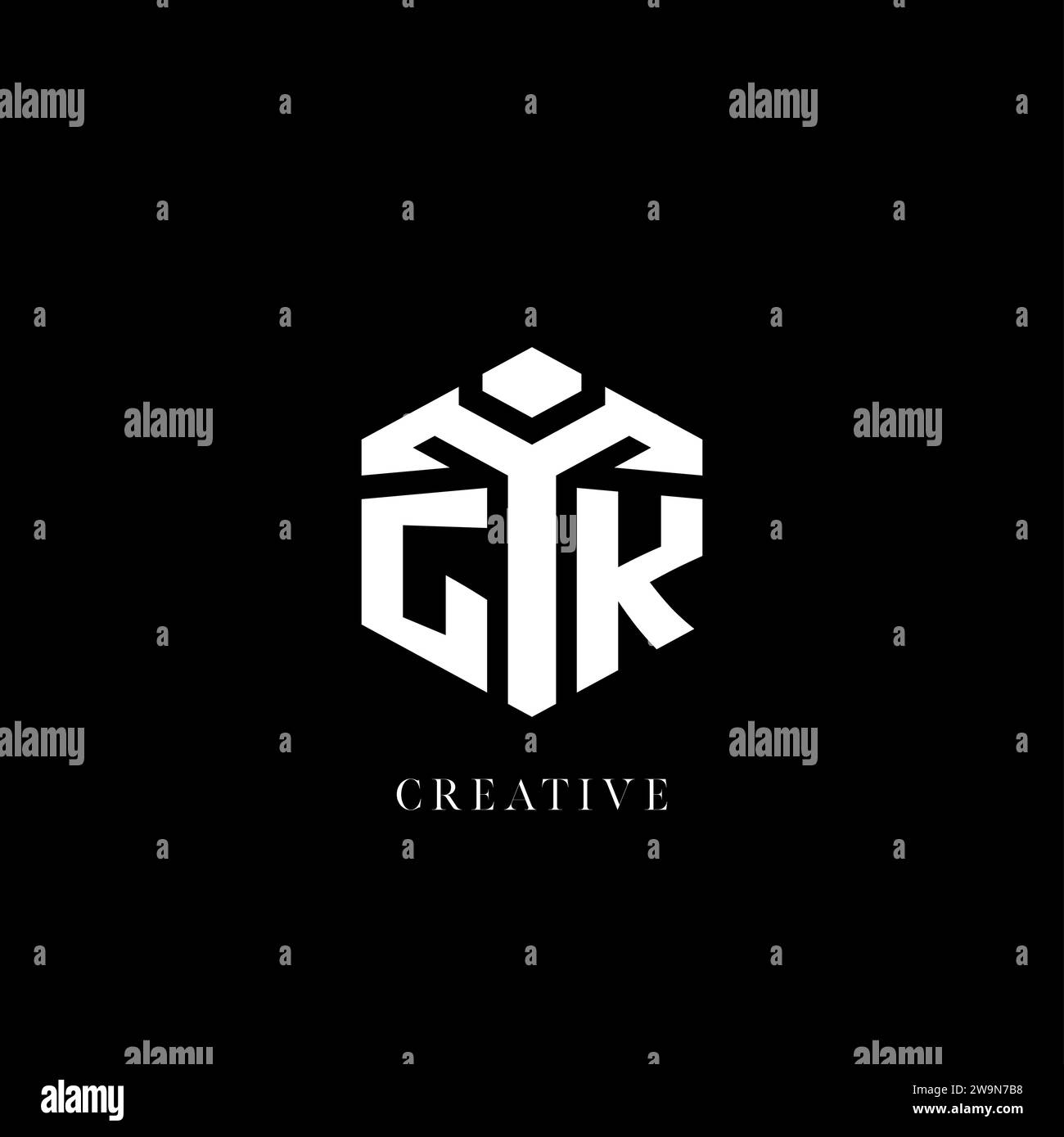 Initial GK logo hexagon shape geometric style vector graphic Stock Vector Image & Art - Alamy