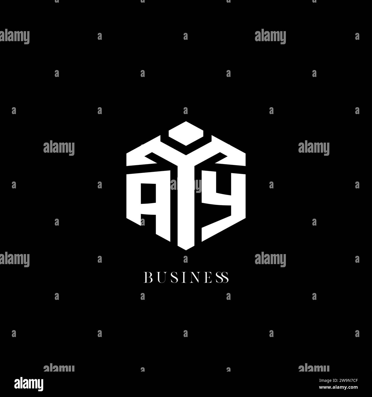Initial AY logo hexagon shape geometric style vector graphic Stock ...
