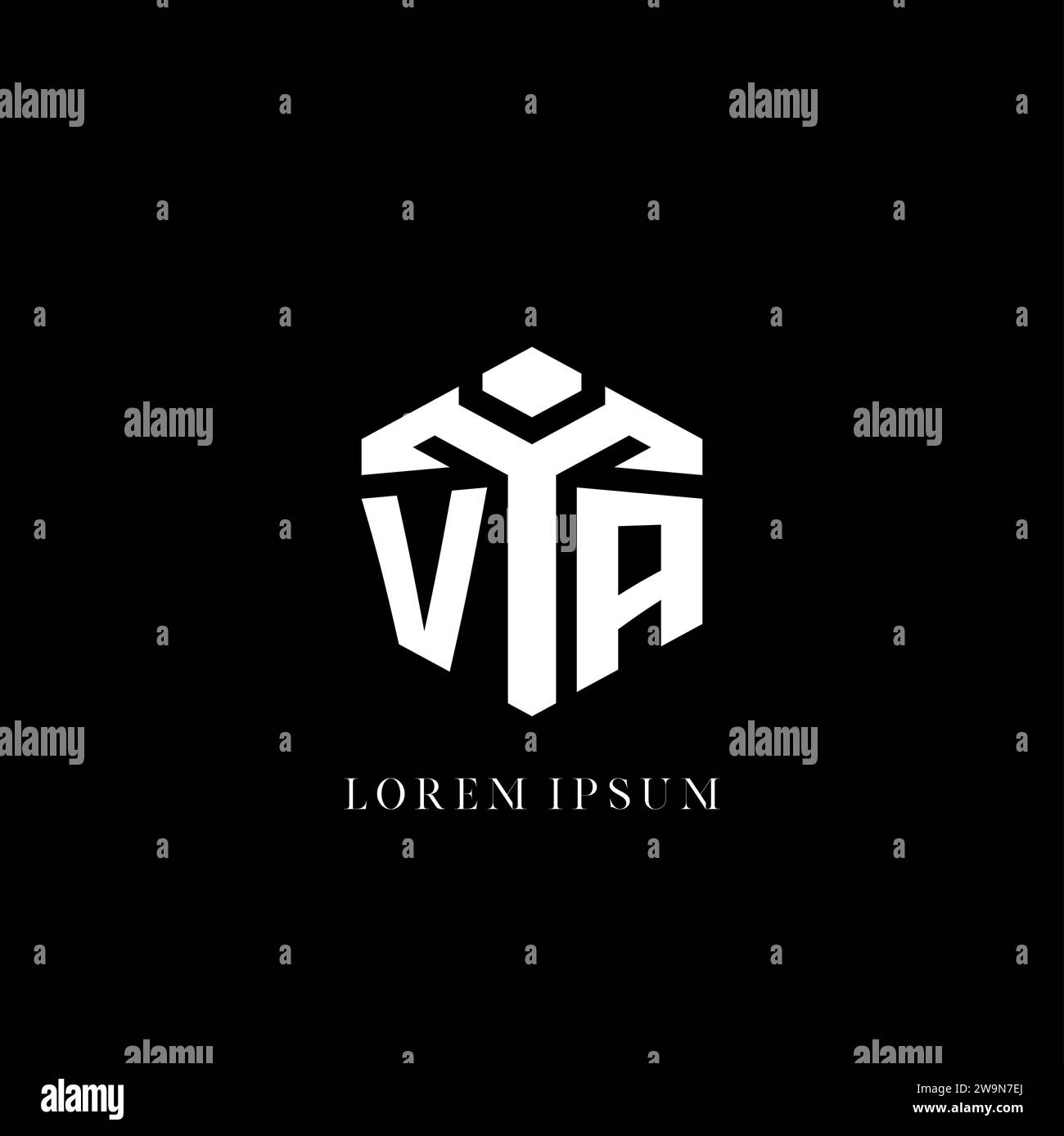 Initial VA logo hexagon shape geometric style vector graphic Stock ...