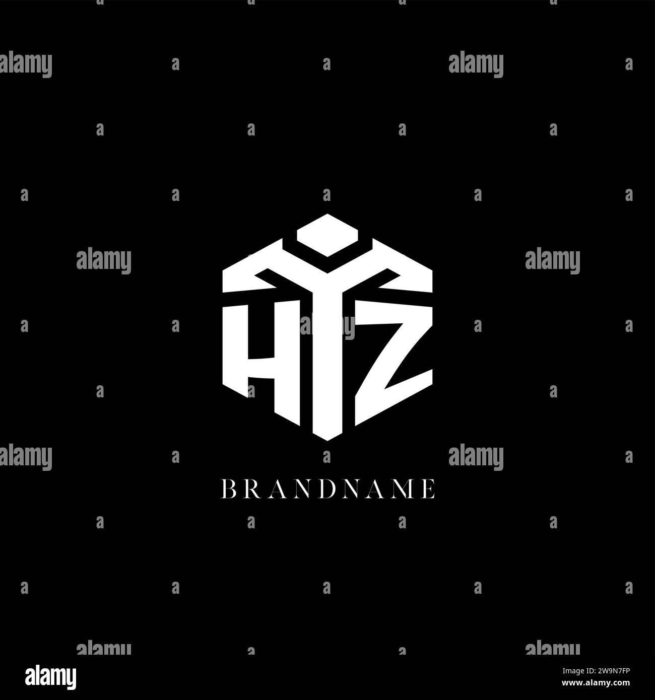 Initial HZ logo hexagon shape geometric style vector graphic Stock ...