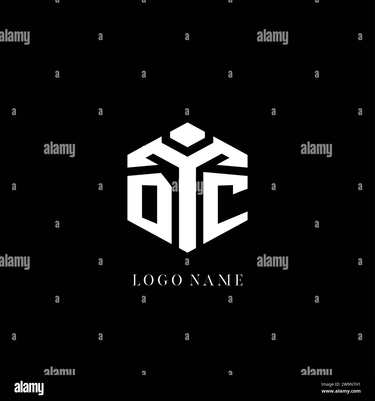 Initial DC logo hexagon shape geometric style vector graphic Stock ...
