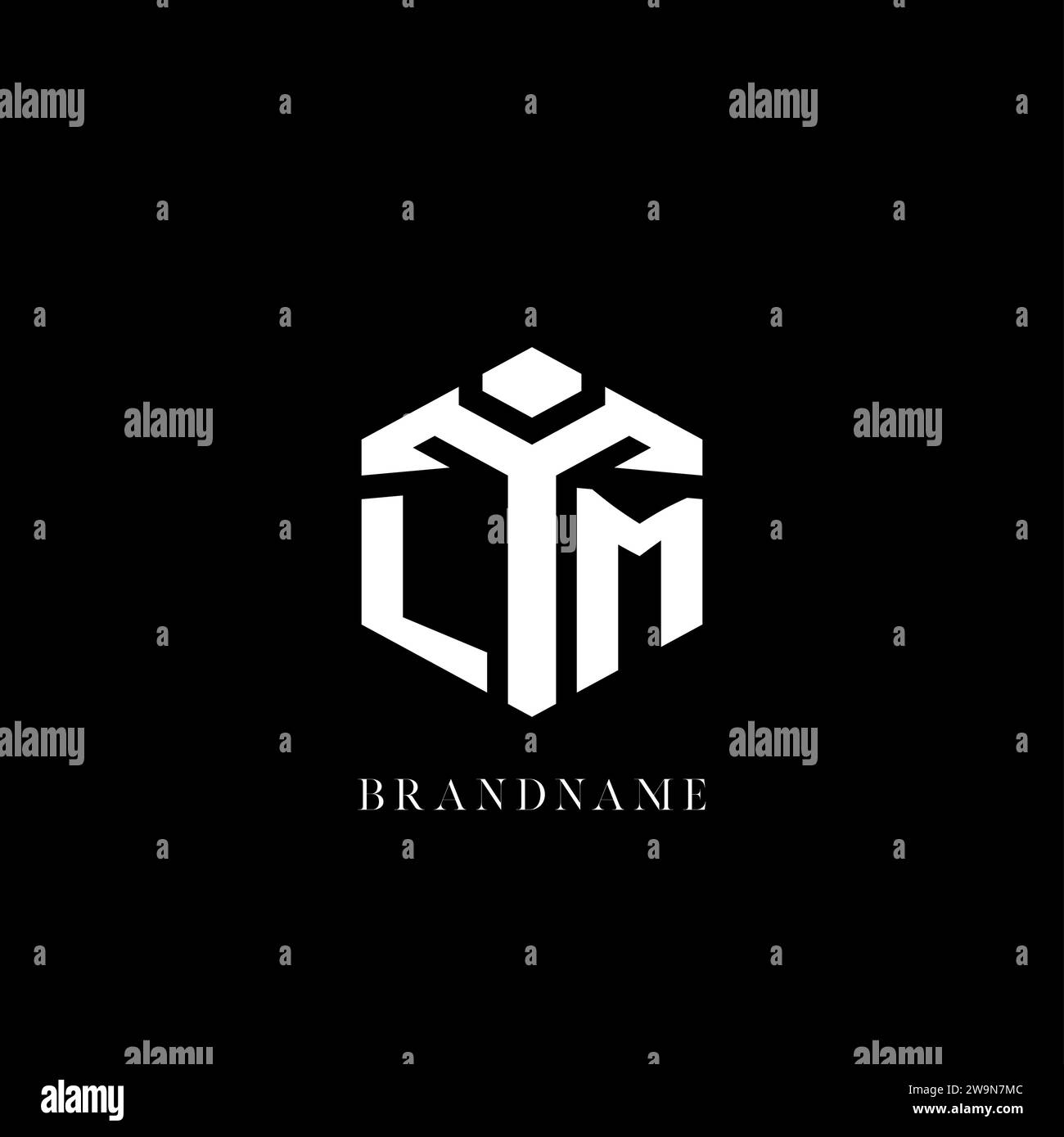 Initial LM logo hexagon shape geometric style vector graphic Stock ...