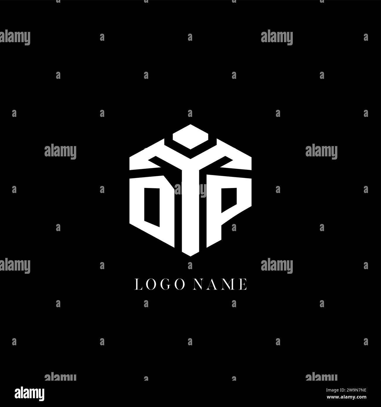 Initial DP logo hexagon shape geometric style vector graphic Stock ...