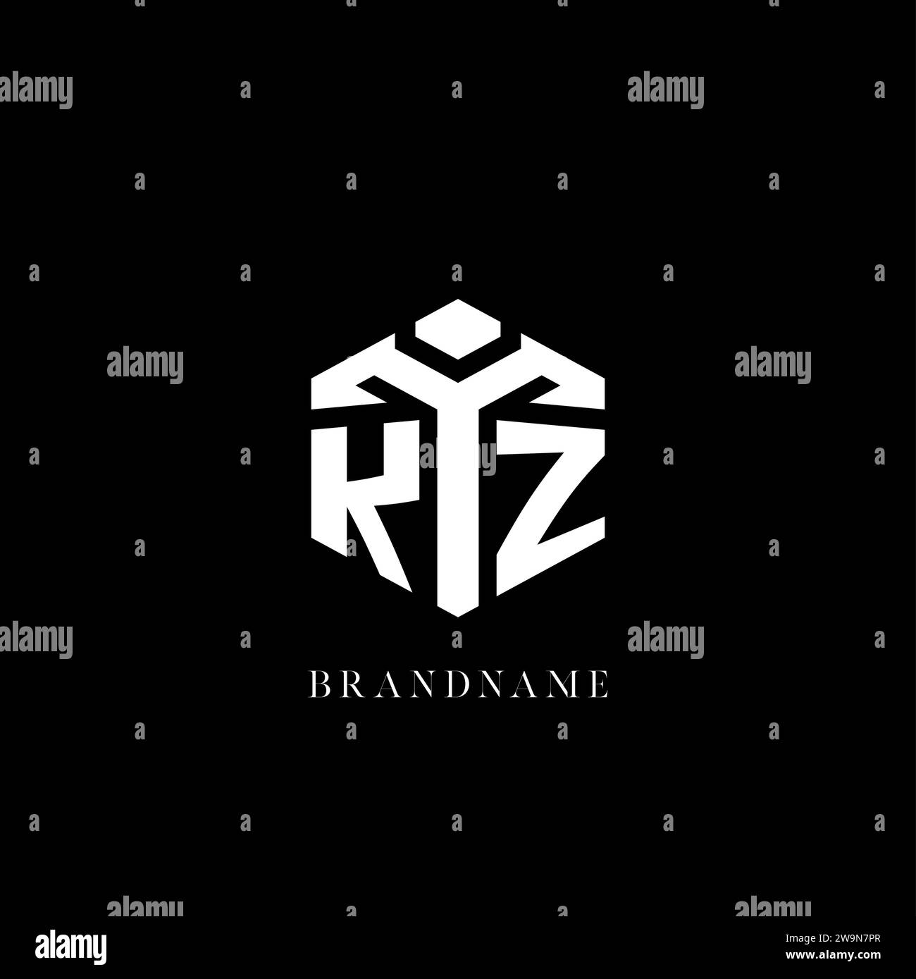 Initial KZ logo hexagon shape geometric style vector graphic Stock ...