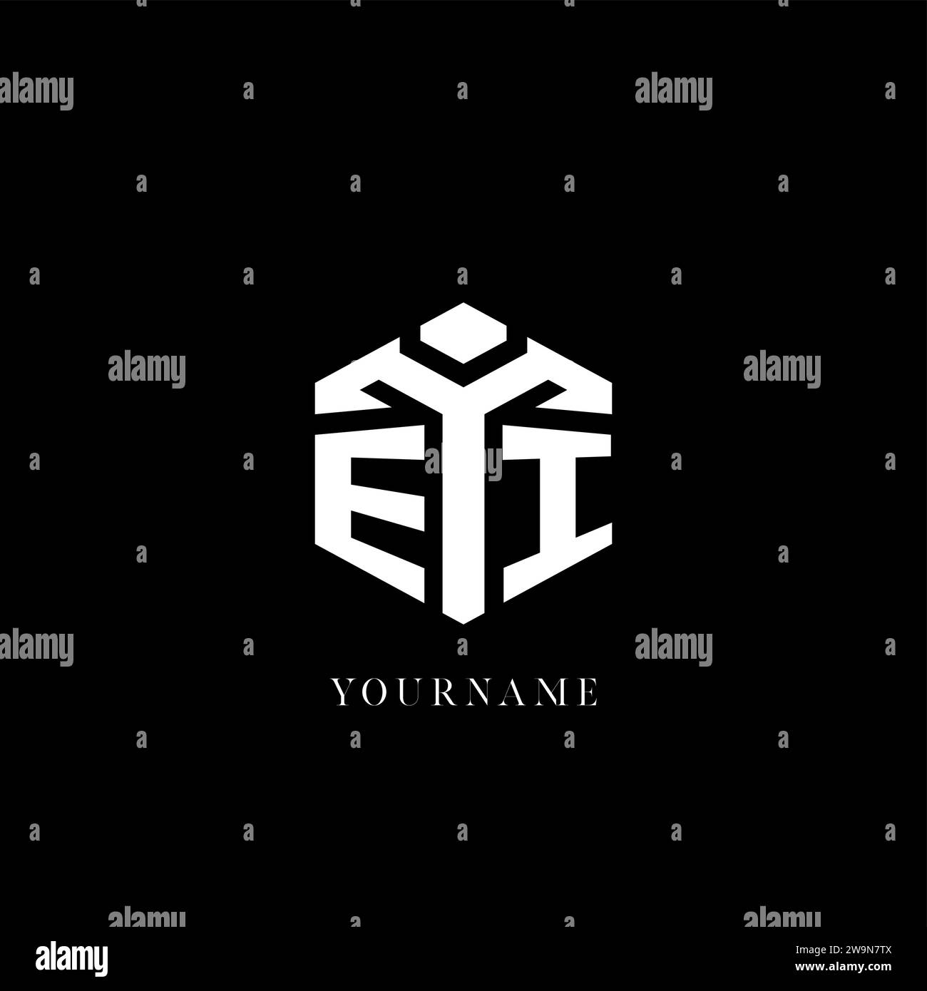 Initial EI logo hexagon shape geometric style vector graphic Stock Vector Image & Art - Alamy