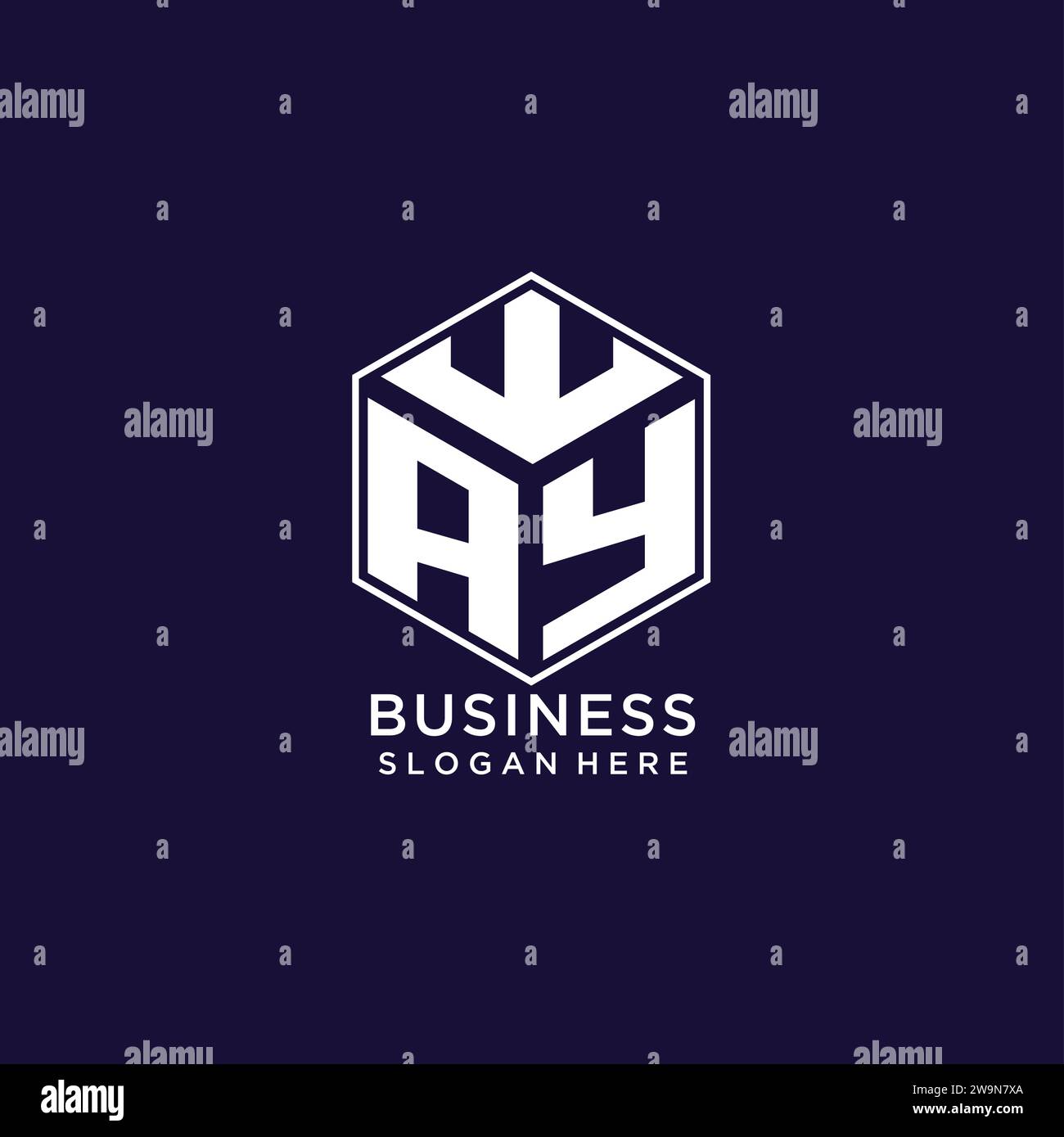 Initials AY logo hexagon shape, creative geometric logo design concept vector graphic Stock ...