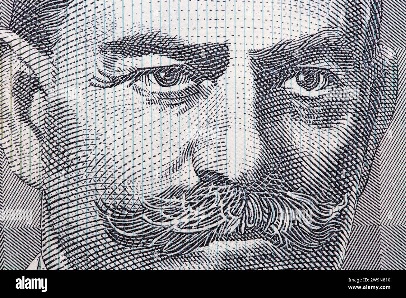 Sir John Monash a closeup portrait from Australian money - Dollar Stock ...