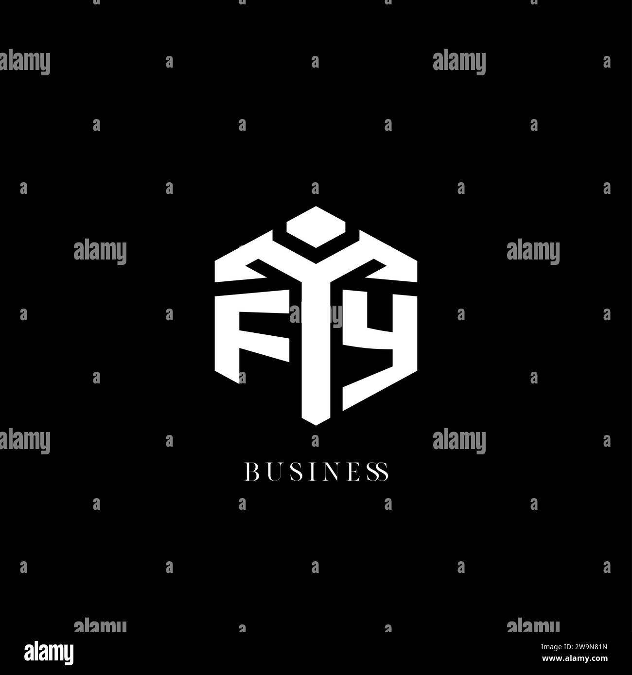 Initial FY logo hexagon shape geometric style vector graphic Stock ...