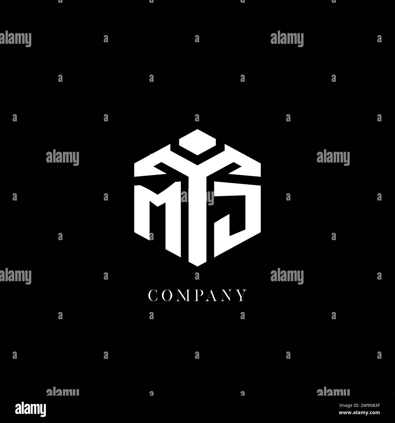 Initial MJ logo hexagon shape geometric style vector graphic Stock ...