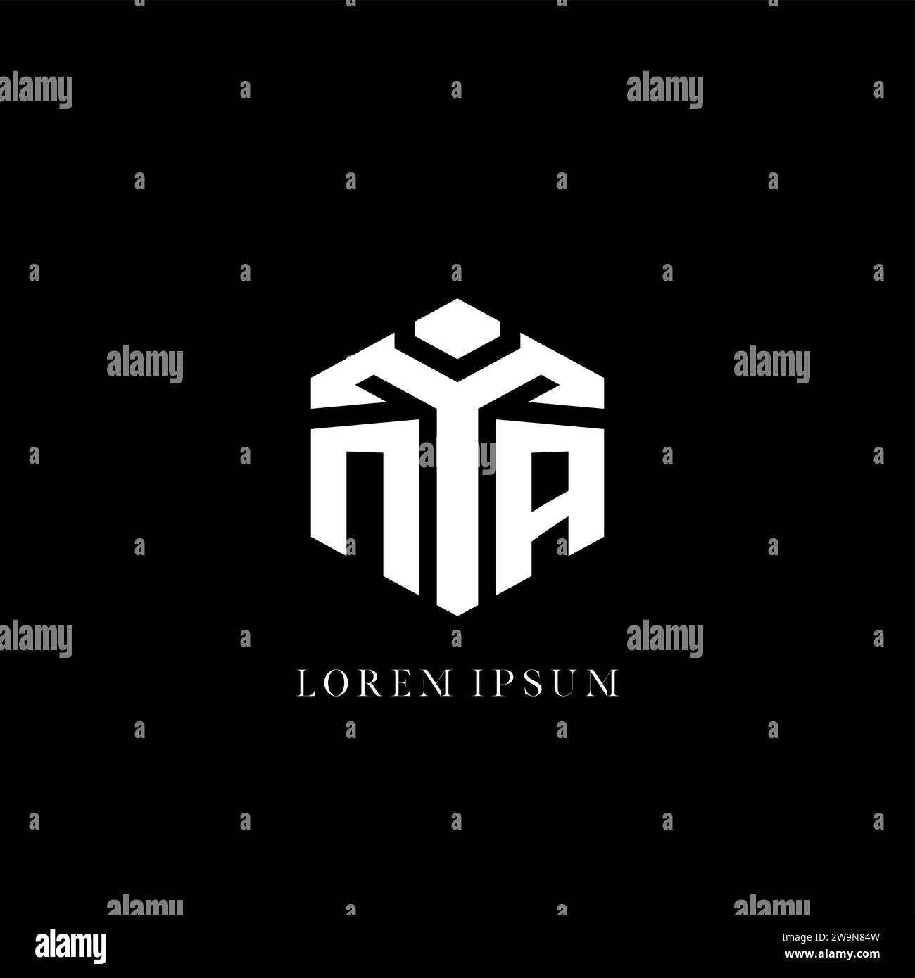 Initial NA logo hexagon shape geometric style vector graphic Stock ...