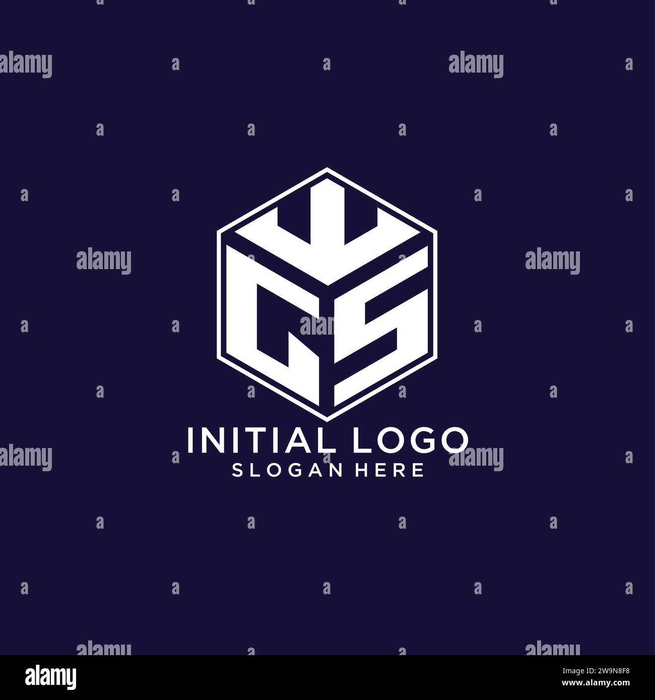 Initials GS logo hexagon shape, creative geometric logo design concept ...
