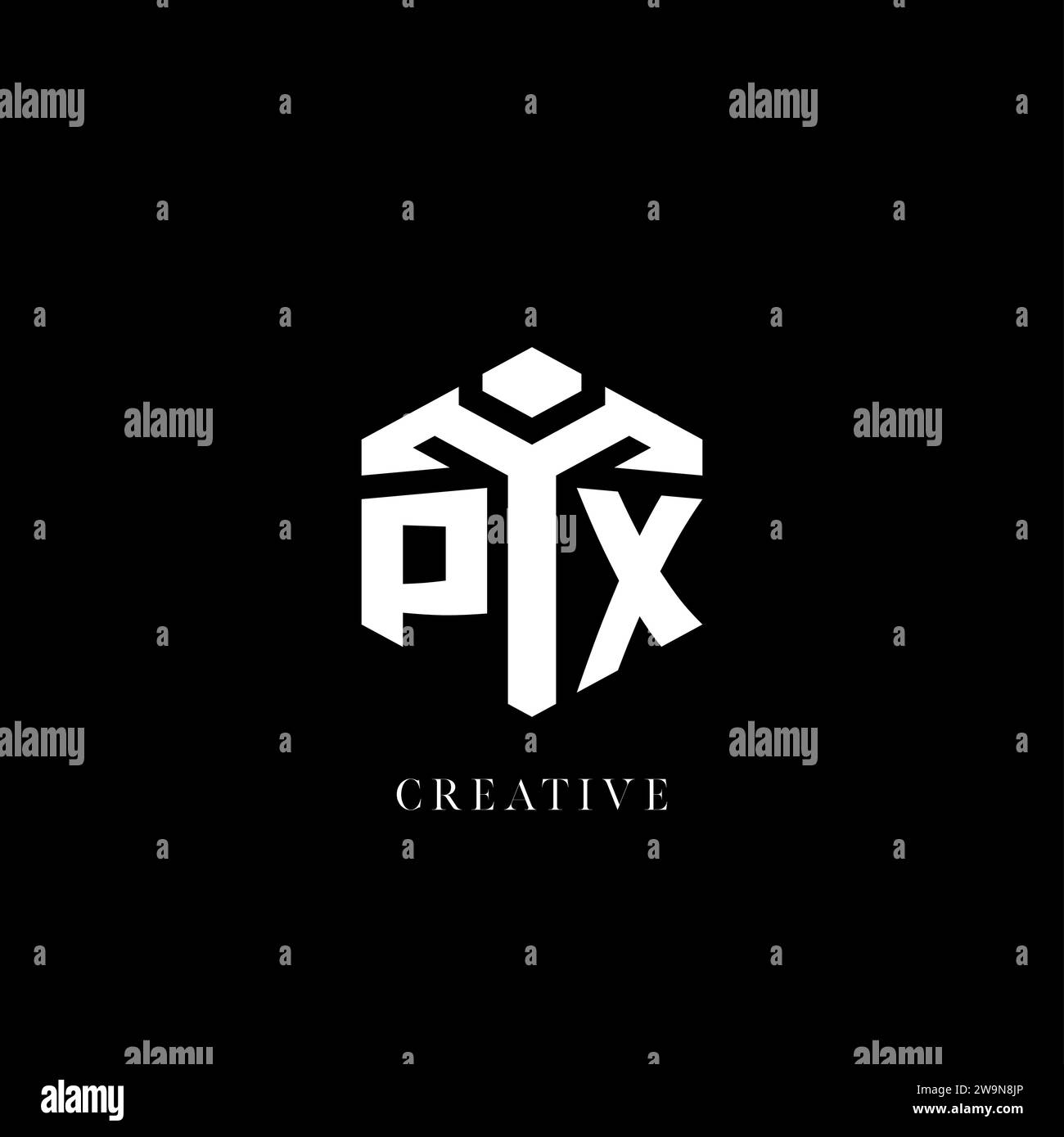 Initial PX logo hexagon shape geometric style vector graphic Stock Vector Image & Art - Alamy