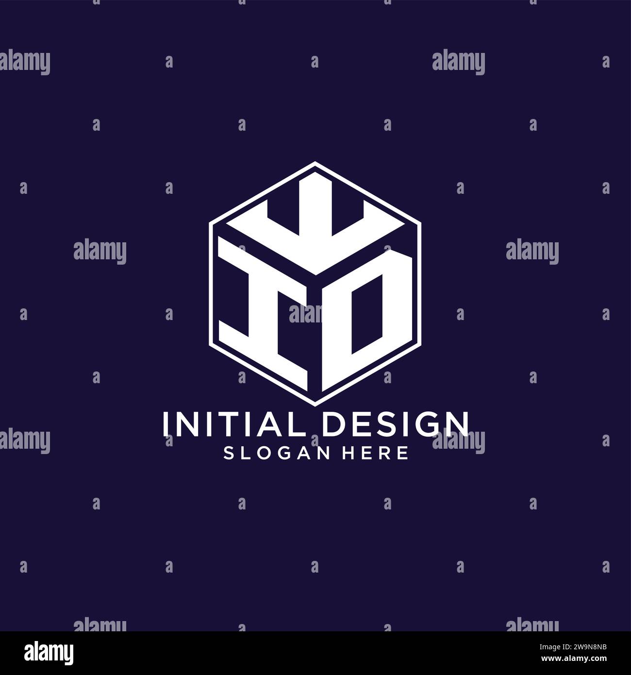 Initials ID logo hexagon shape, creative geometric logo design concept ...