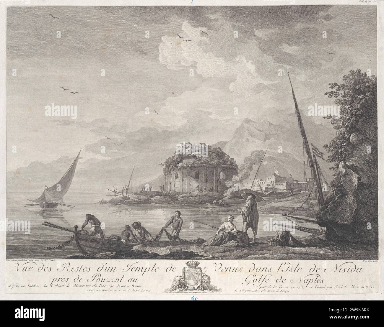 View of the Remains of the Temple of Venus on the Isle of Nisida Close ...