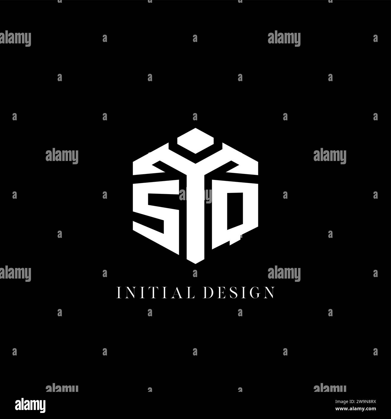 Initial SQ logo hexagon shape geometric style vector graphic Stock Vector Image & Art - Alamy
