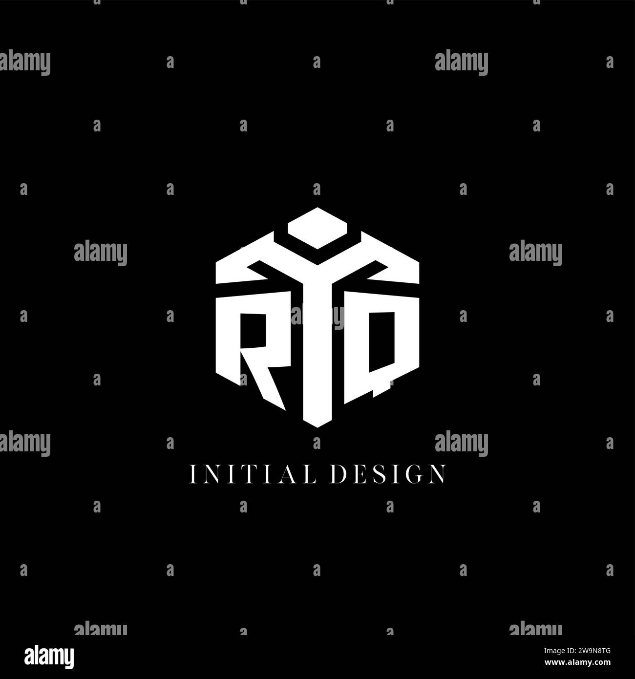 Initial RQ logo hexagon shape geometric style vector graphic Stock ...