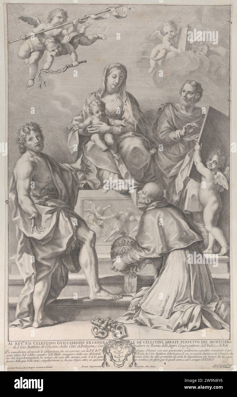 Madonna and Child at center with Saint John the Baptist, Saint Luke ...