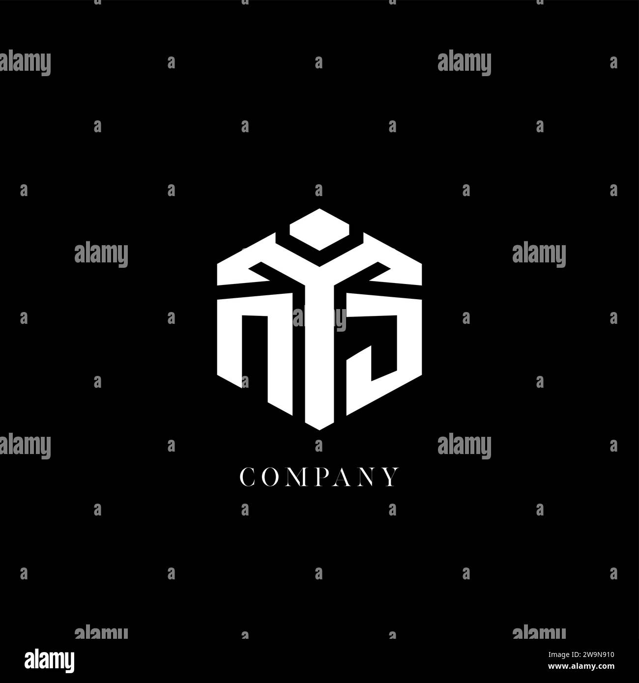Initial Nj Logo Hexagon Shape Geometric Style Vector Graphic Stock Vector Image And Art Alamy