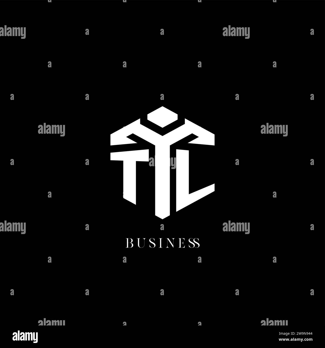 Initial TL logo hexagon shape geometric style vector graphic Stock ...