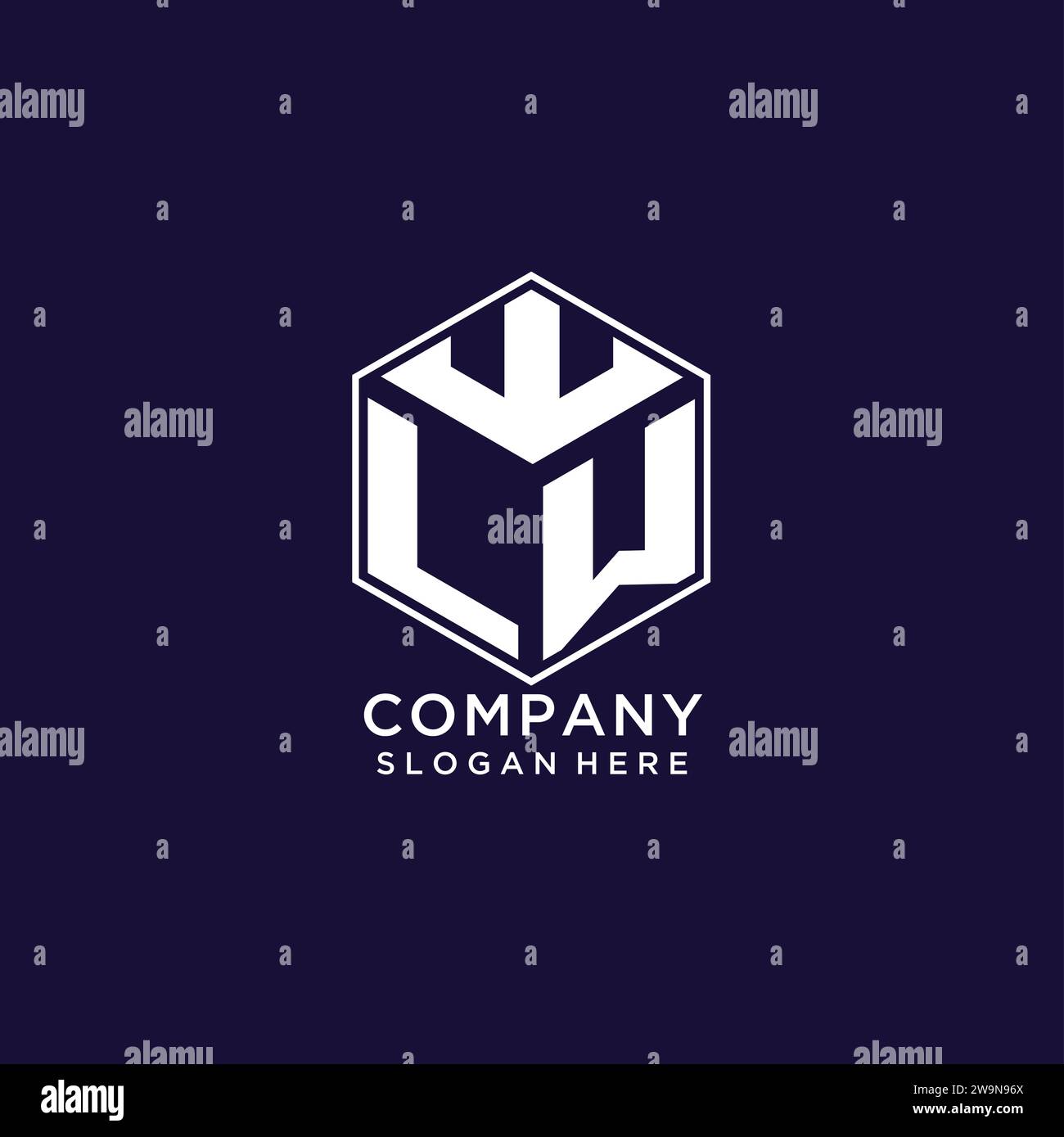 Initials LW logo hexagon shape, creative geometric logo design concept ... Initials LW logo hexagon shape, creative geometric logo design concept ...