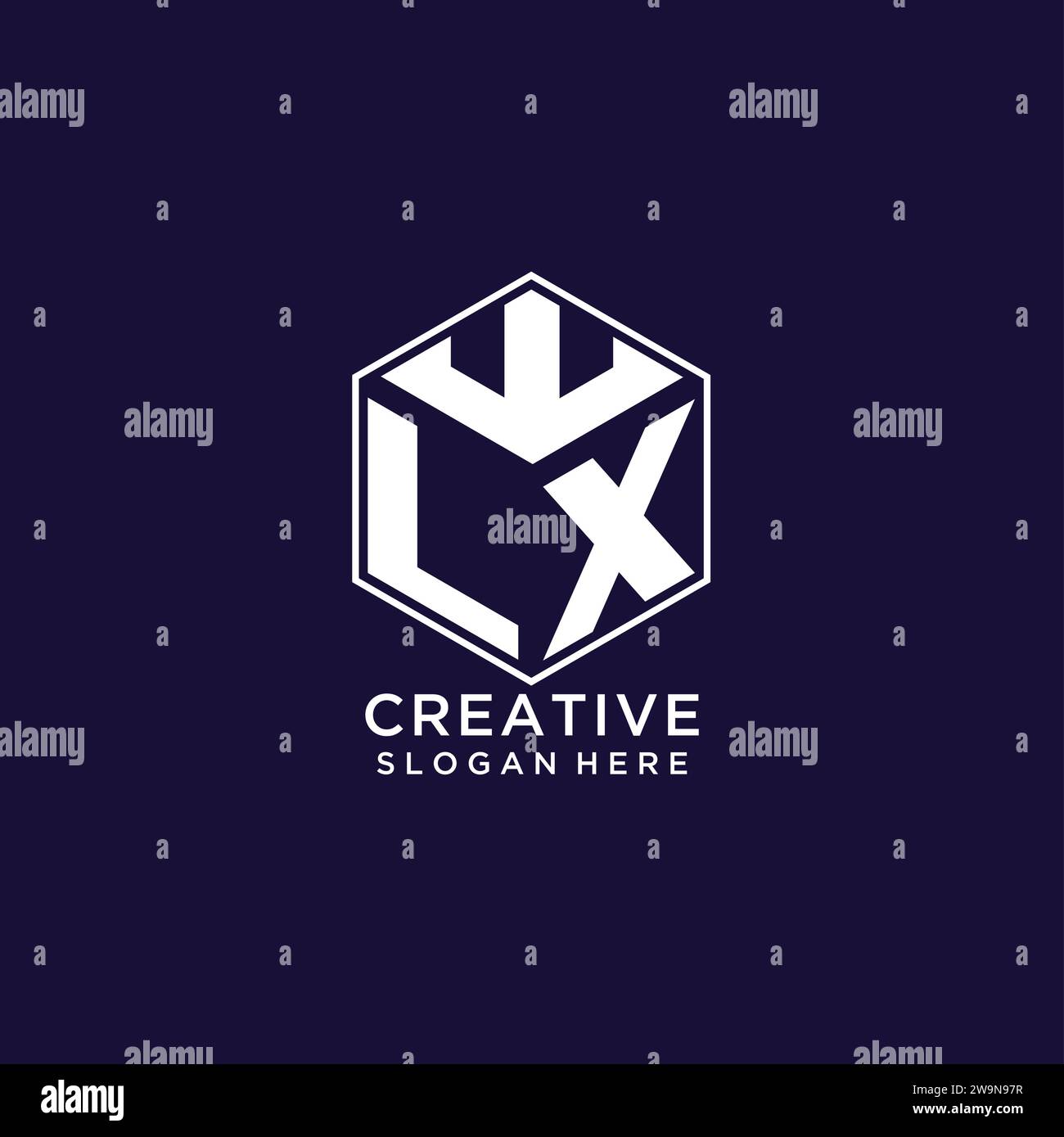 Initials LX logo hexagon shape, creative geometric logo design concept ...