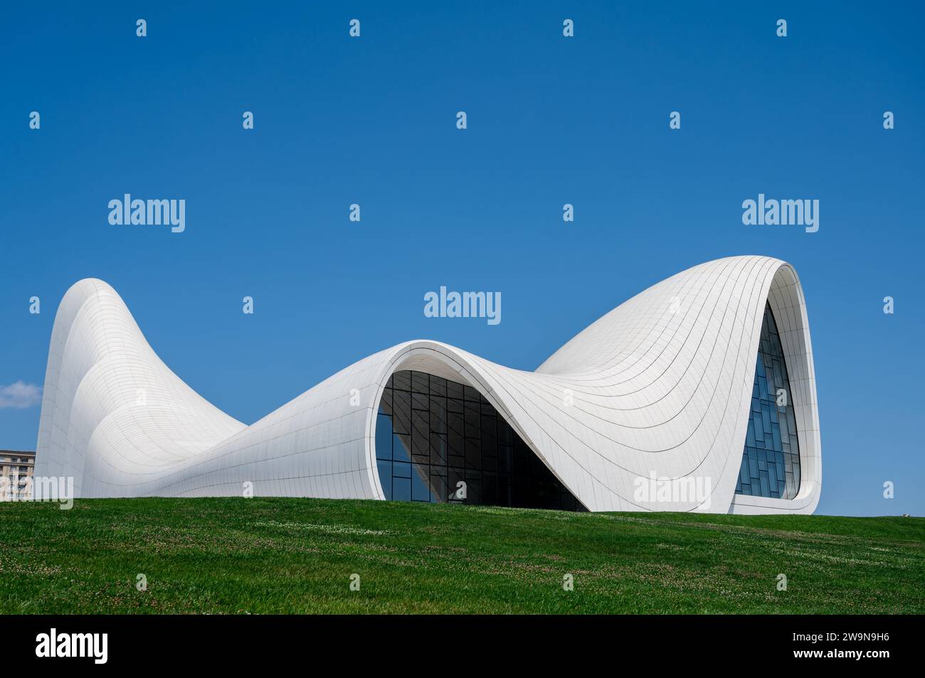 Heydar Aliyev Convention Centre in Baku, capital city of former Soviet country of Azerbaijan ...