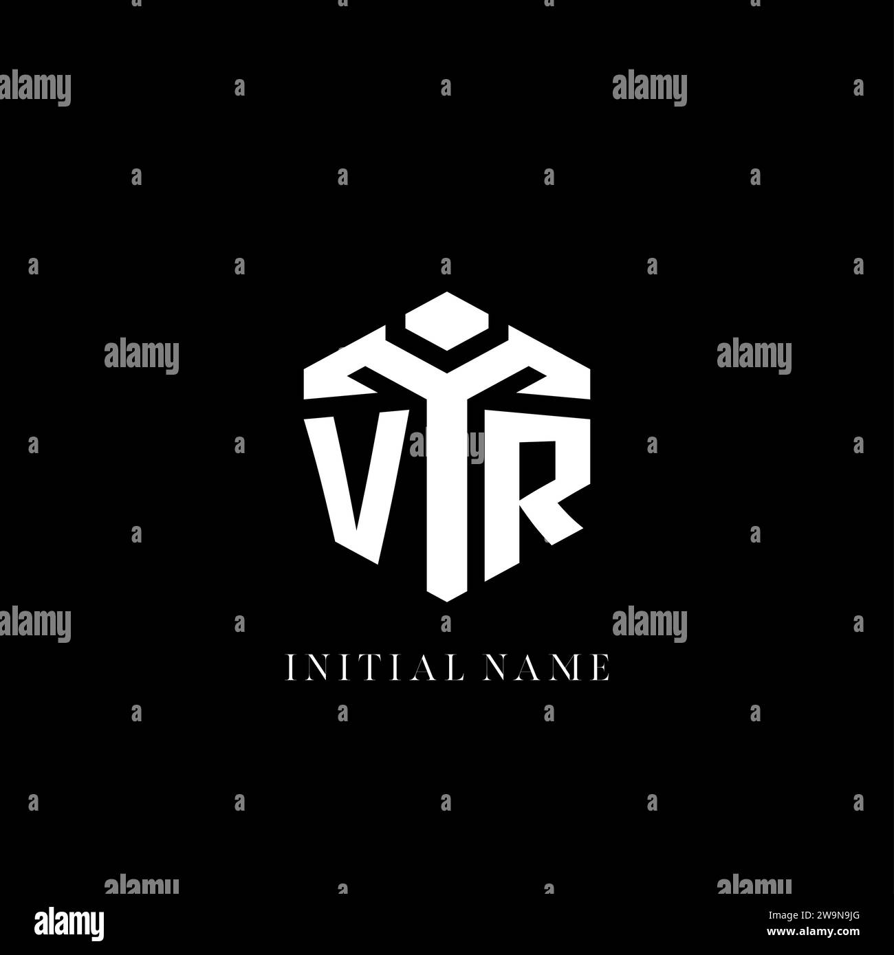 Initial VR logo hexagon shape geometric style vector graphic Stock Vector Image & Art - Alamy