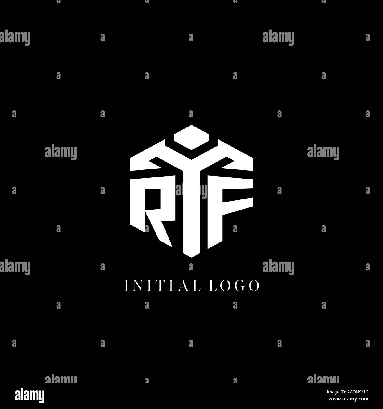 Initial RF logo hexagon shape geometric style vector graphic Stock ...