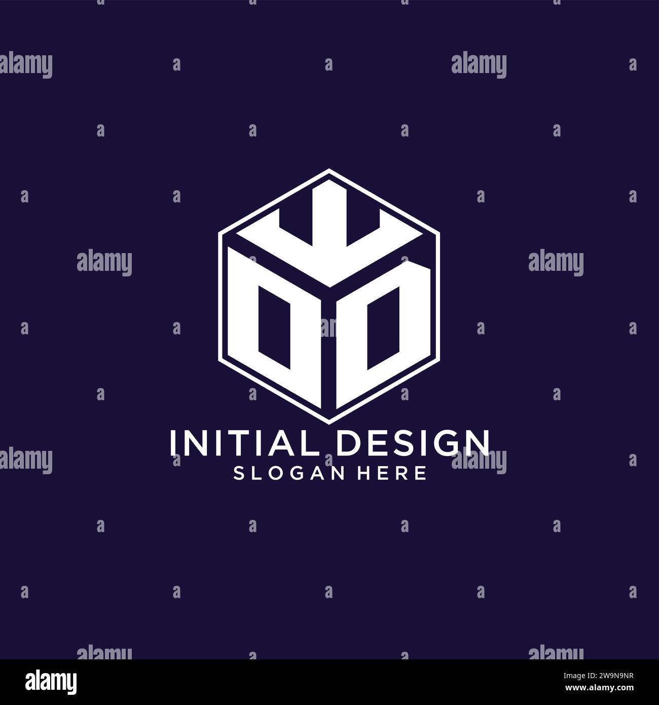 Initials OD logo hexagon shape, creative geometric logo design concept ...