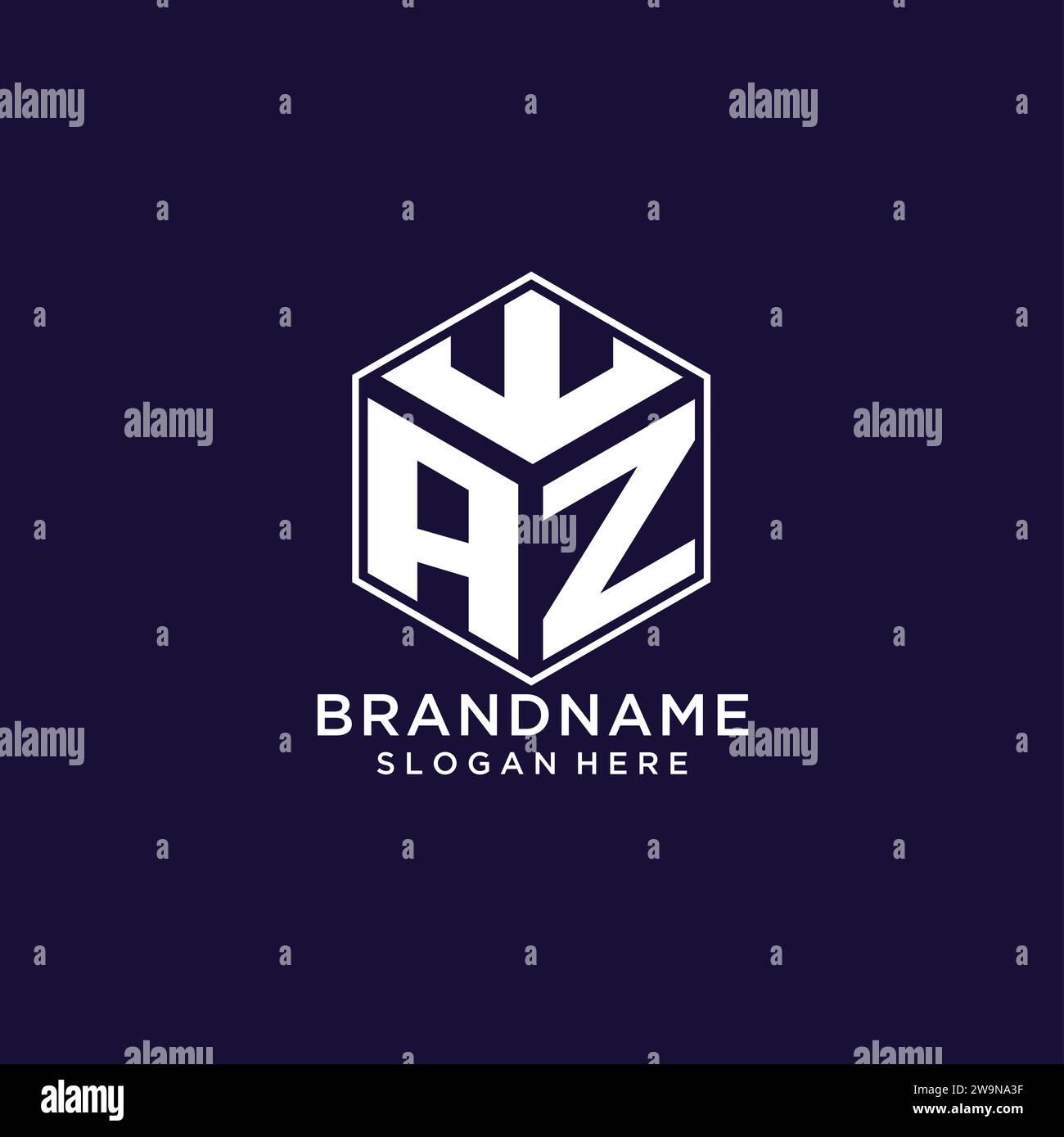 Initials AZ logo hexagon shape, creative geometric logo design concept ...