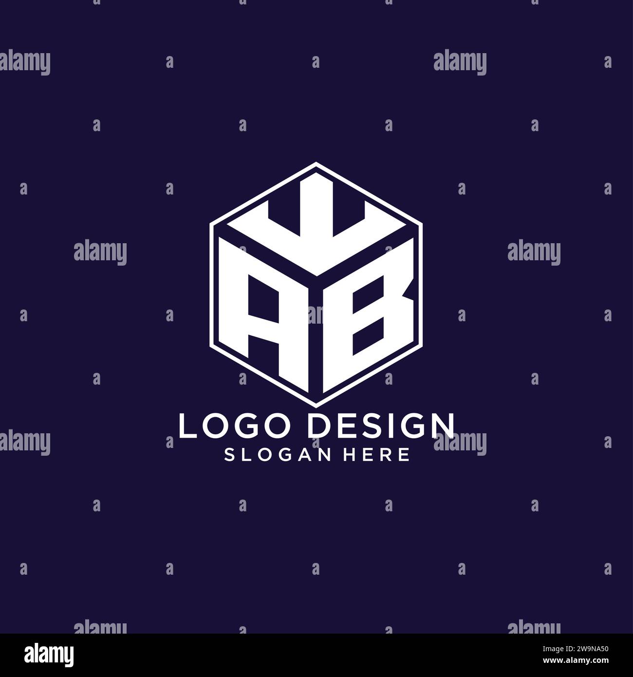 Initials AB logo hexagon shape, creative geometric logo design concept ...