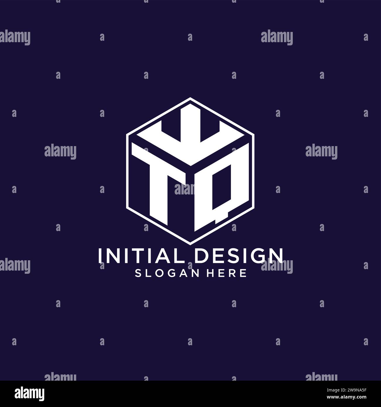 Initials TQ logo hexagon shape, creative geometric logo design concept vector graphic Stock ...