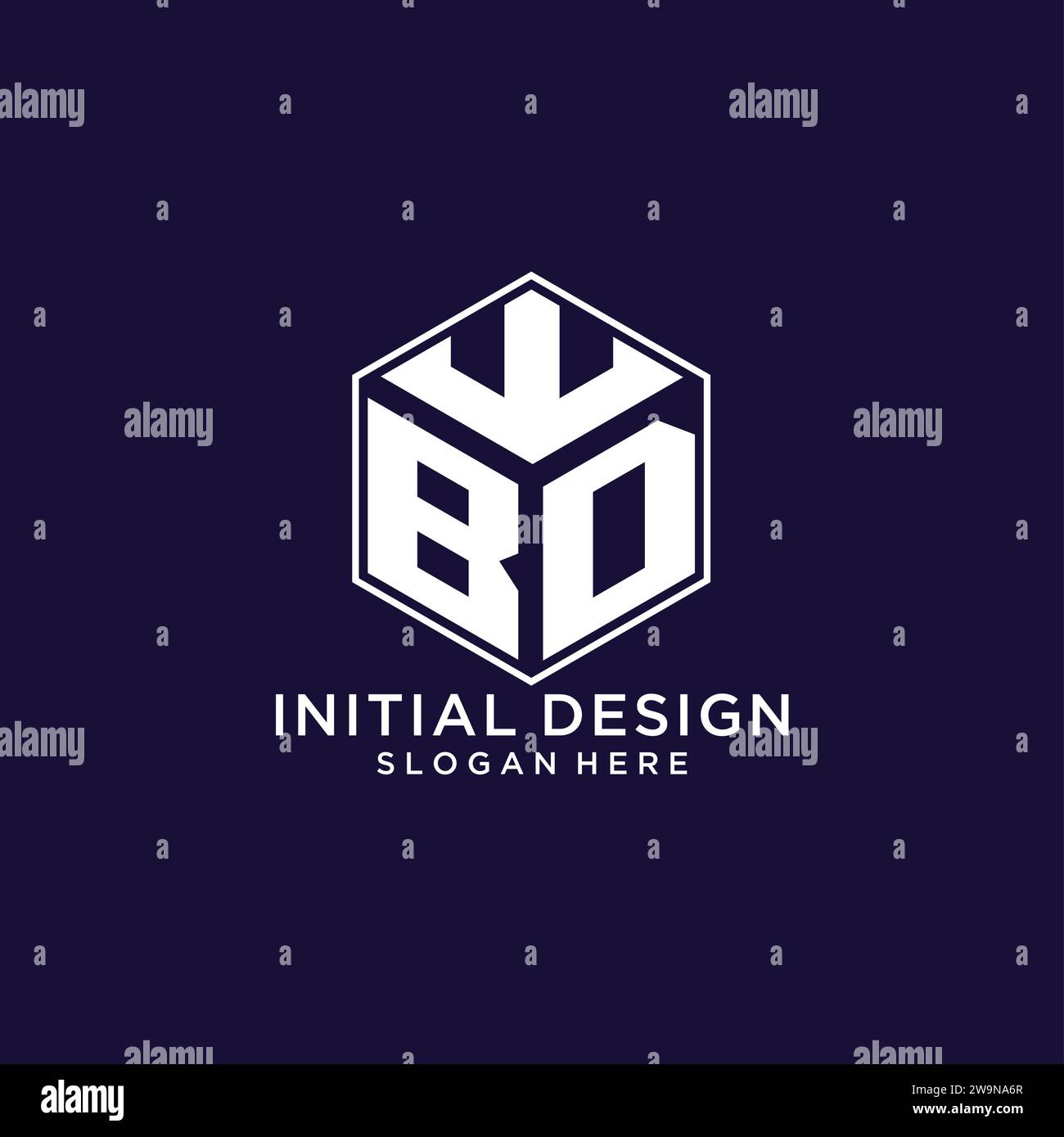 Initials BD logo hexagon shape, creative geometric logo design concept ...