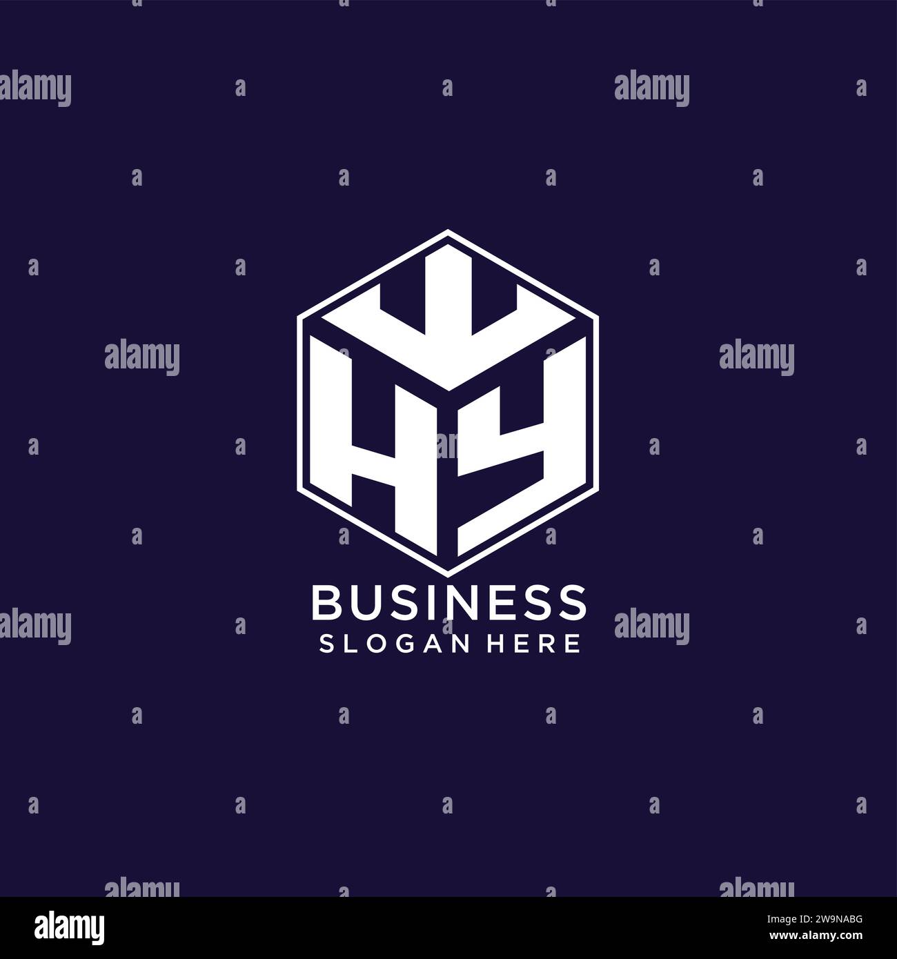 Initials HY logo hexagon shape, creative geometric logo design concept ...
