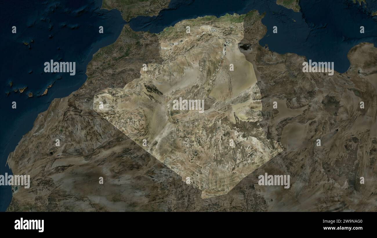 Algeria highlighted on a high resolution satellite map Stock Photo - Alamy