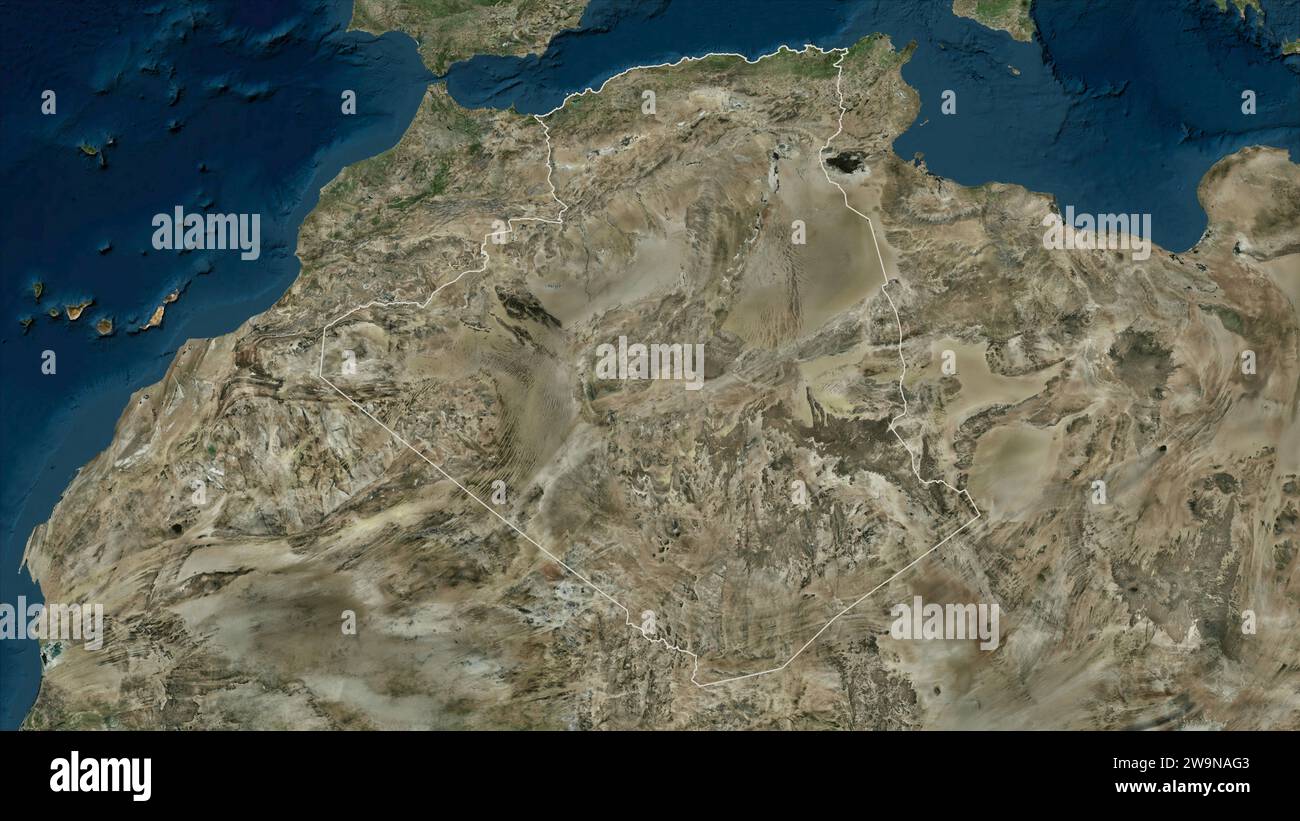 Algeria outlined on a high resolution satellite map Stock Photo - Alamy