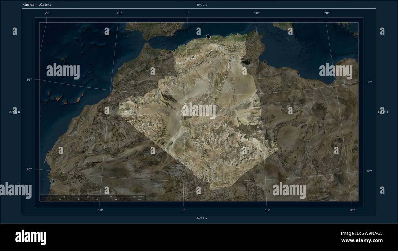 Algeria highlighted on a high resolution satellite map map with the ...