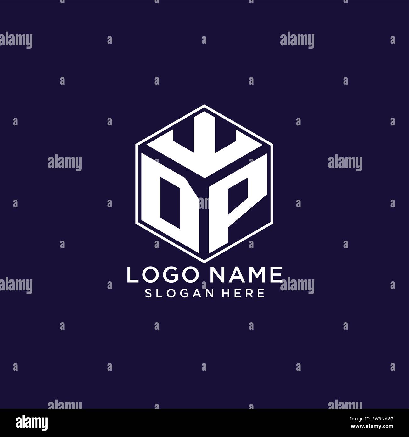 Initials DP logo hexagon shape, creative geometric logo design concept ...