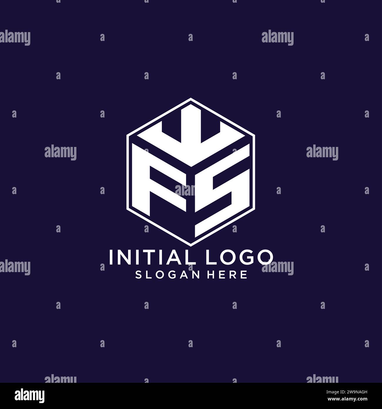 Initials FS logo hexagon shape, creative geometric logo design concept ...