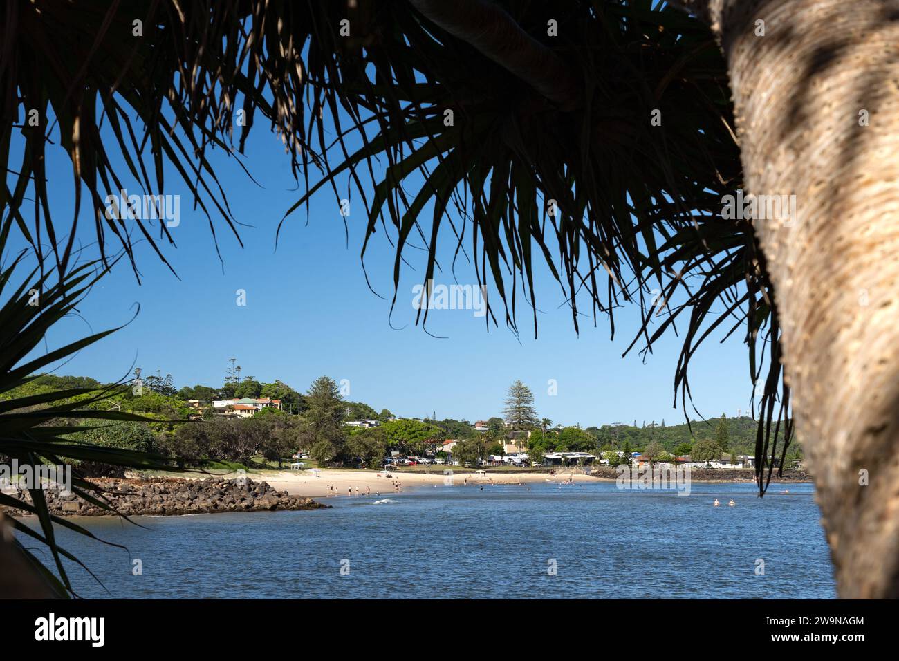 View across North Creek to Gawandii Beach, Ballina Stock Photo - Alamy