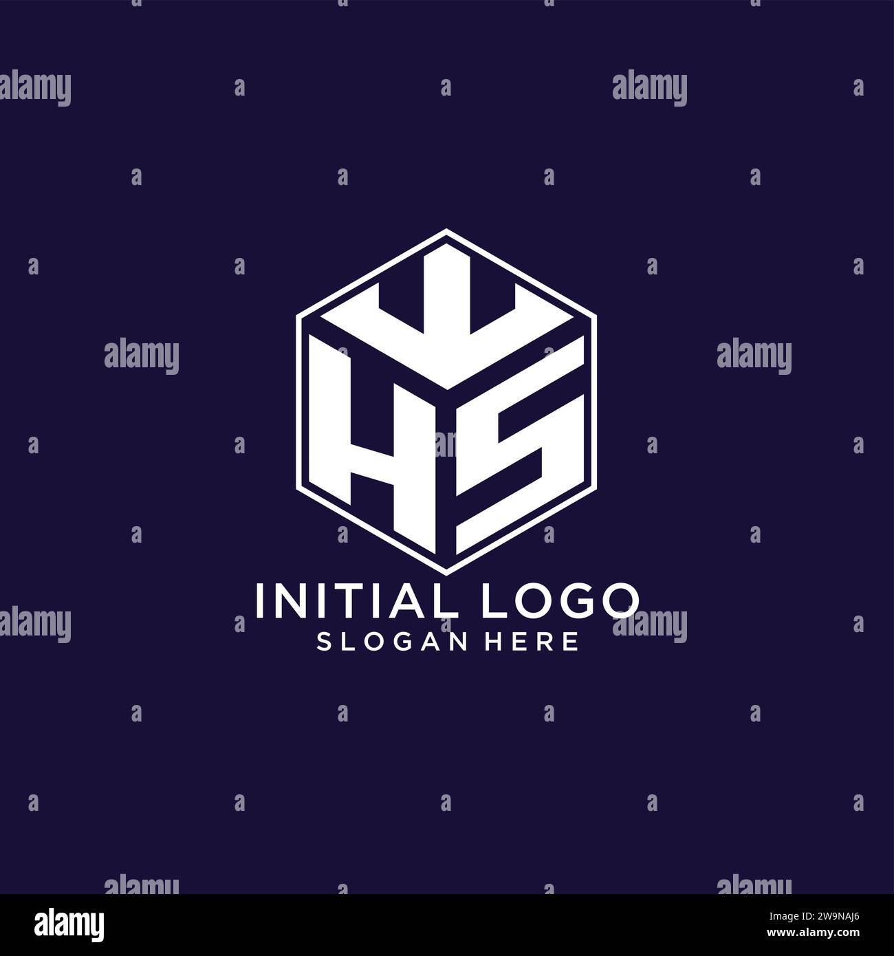Initials HS logo hexagon shape, creative geometric logo design concept ...