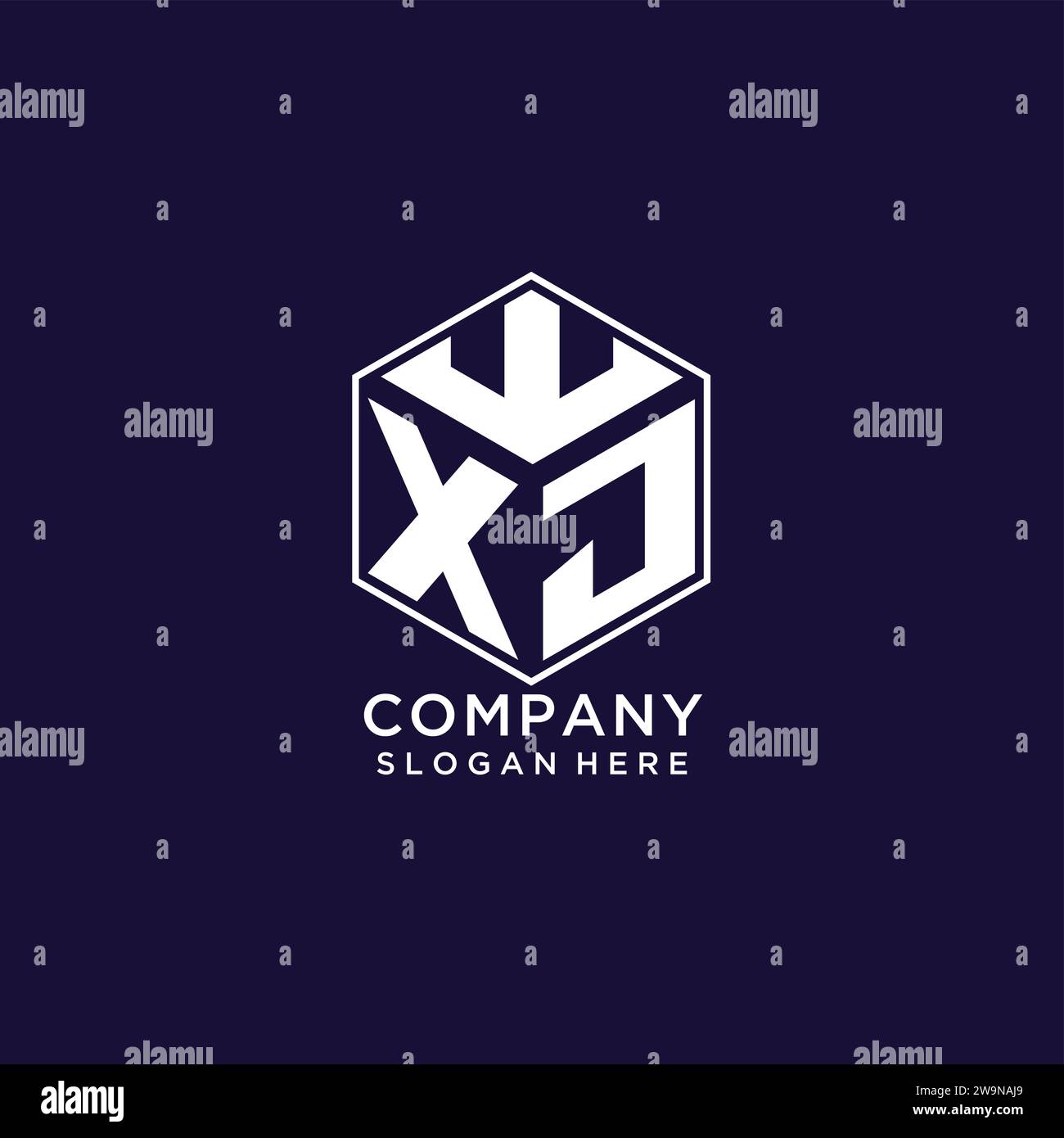 Initials XJ logo hexagon shape, creative geometric logo design concept ...