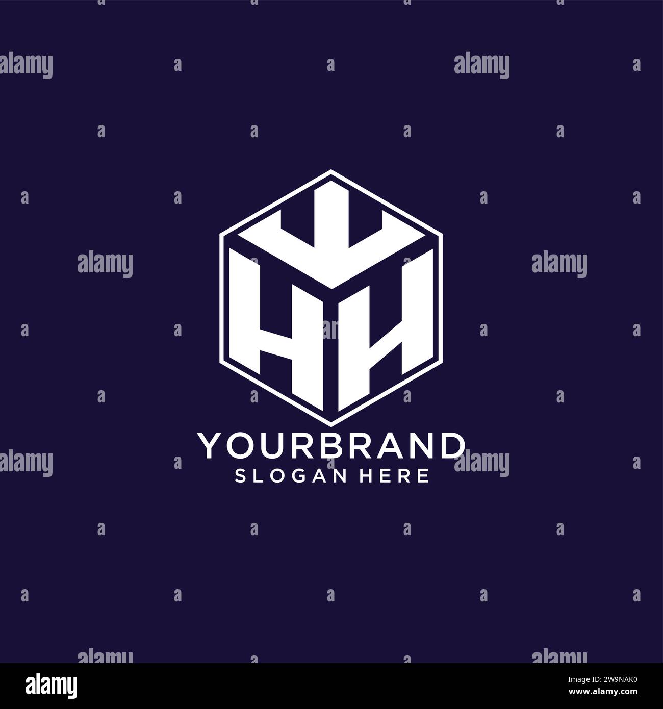 Initials HH logo hexagon shape, creative geometric logo design concept vector graphic Stock ...