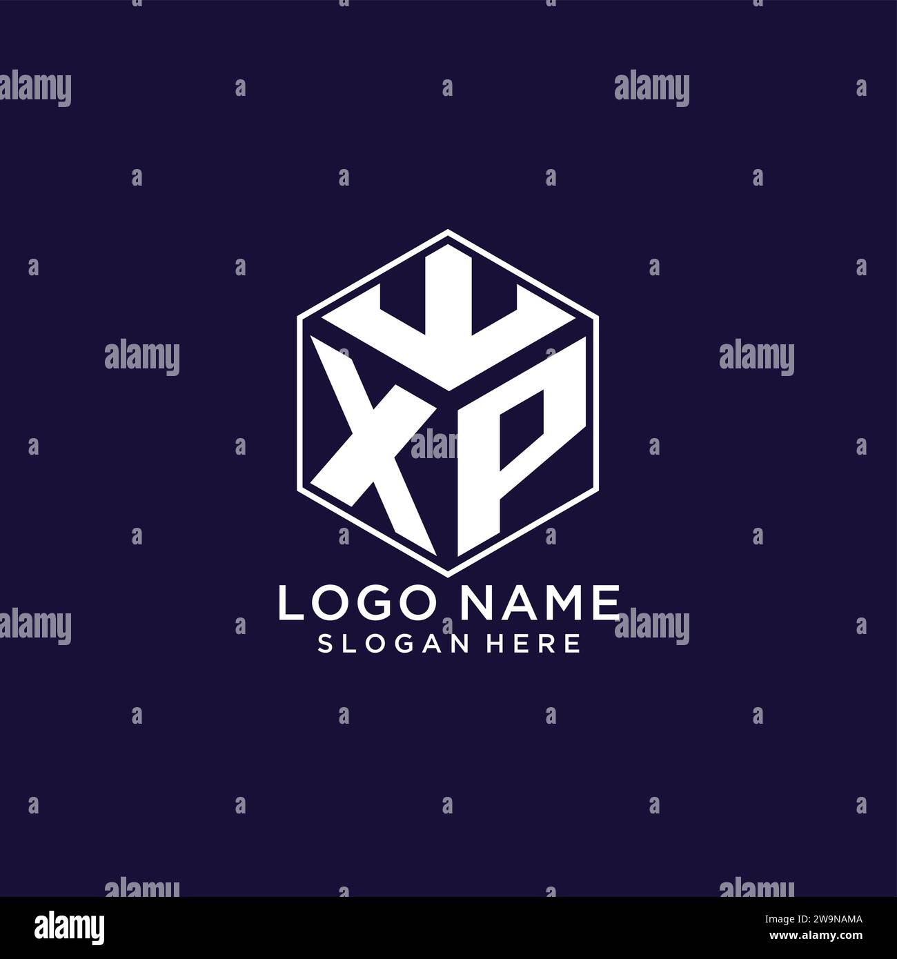 Initials XP logo hexagon shape, creative geometric logo design concept ...