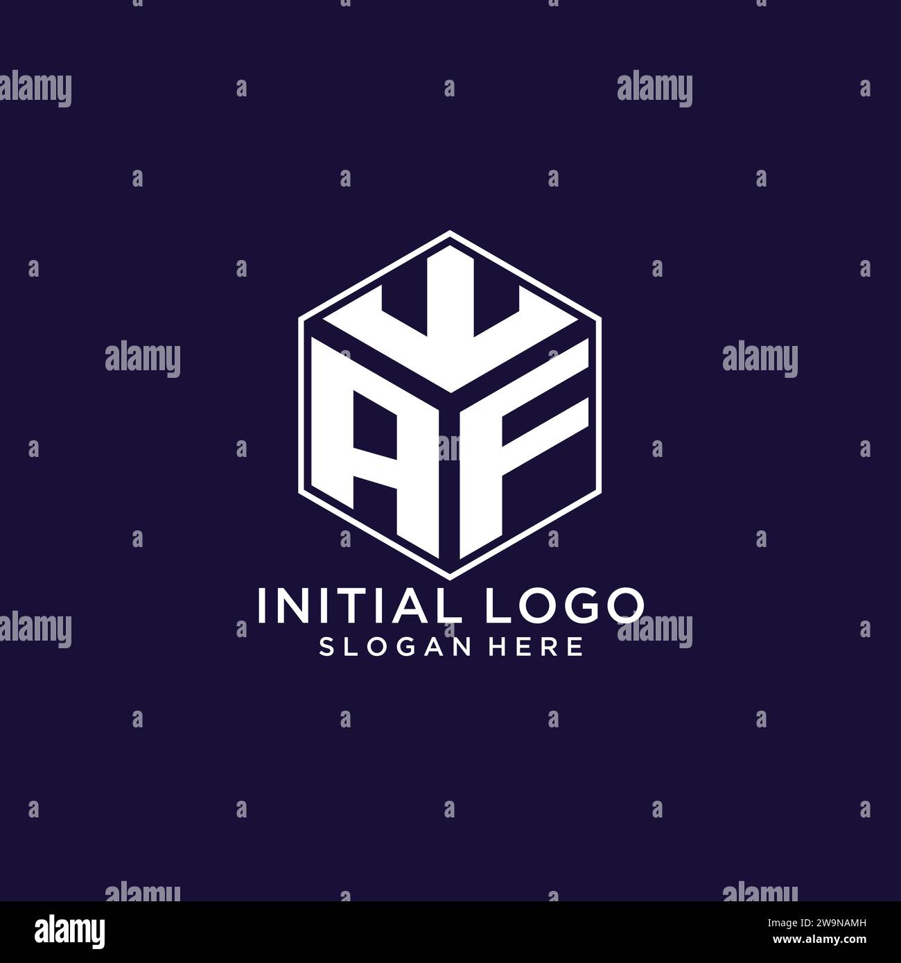 Initials AF logo hexagon shape, creative geometric logo design concept ...