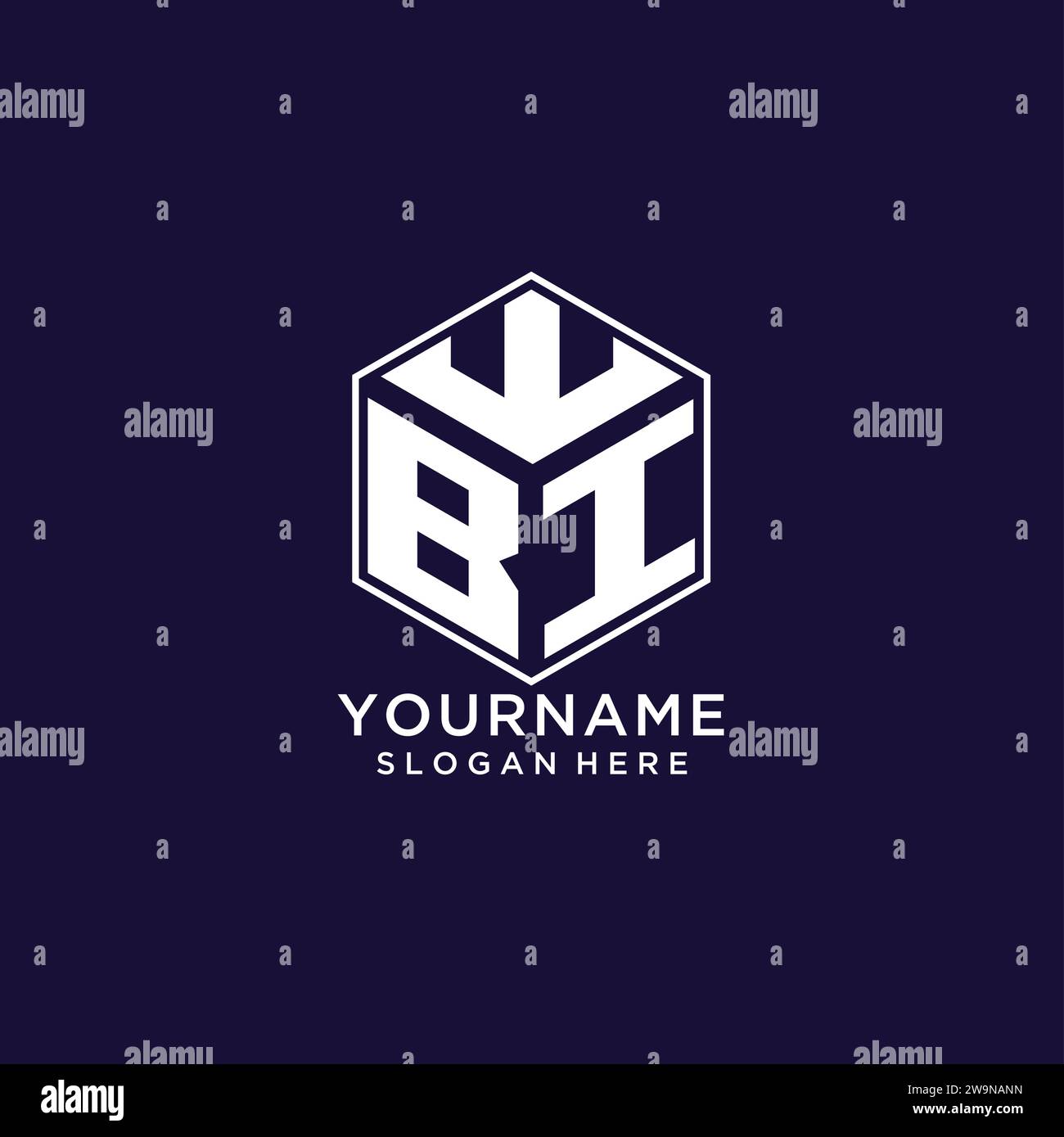 Initials BI logo hexagon shape, creative geometric logo design concept ...