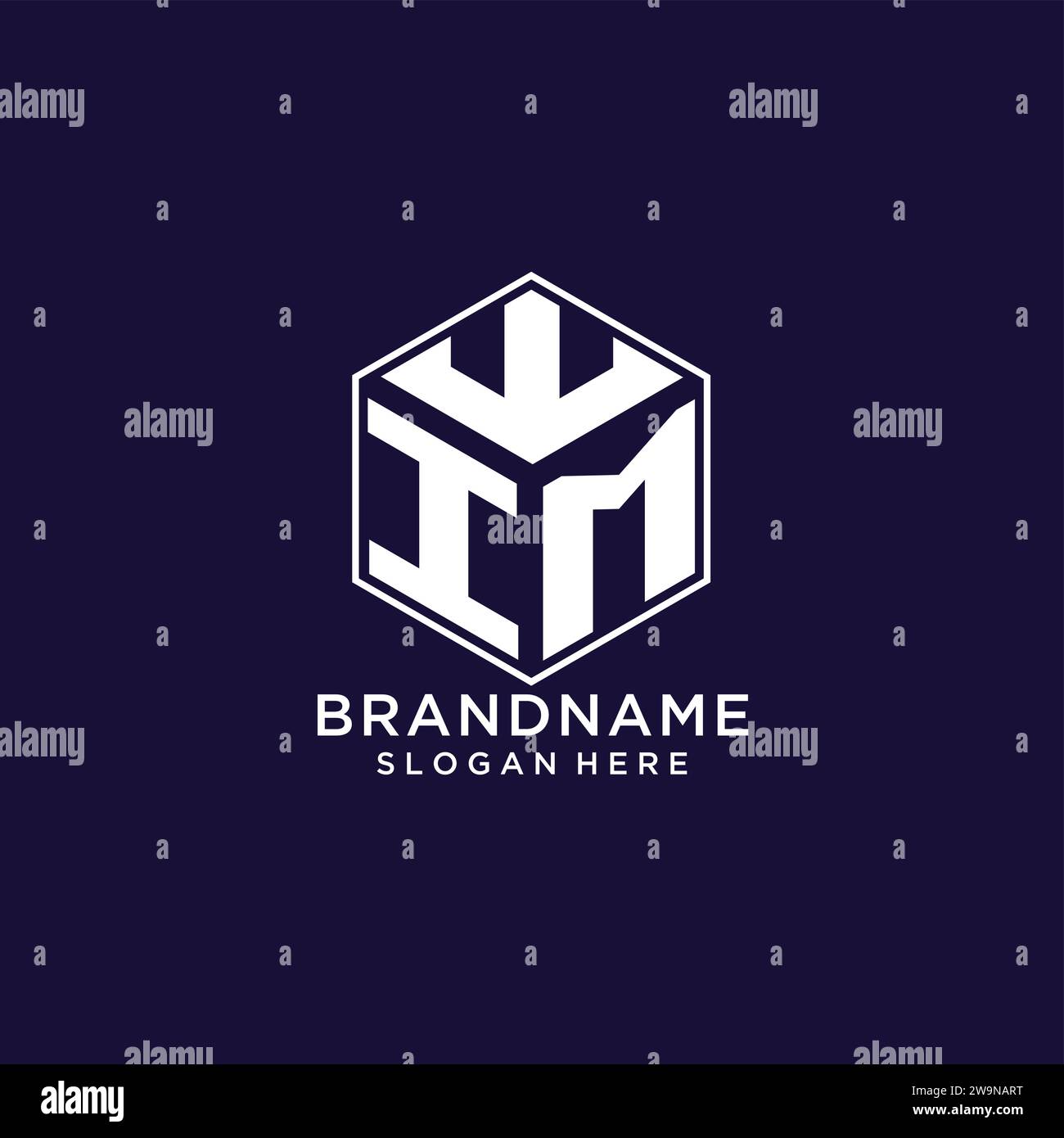 Initials IM logo hexagon shape, creative geometric logo design concept ...