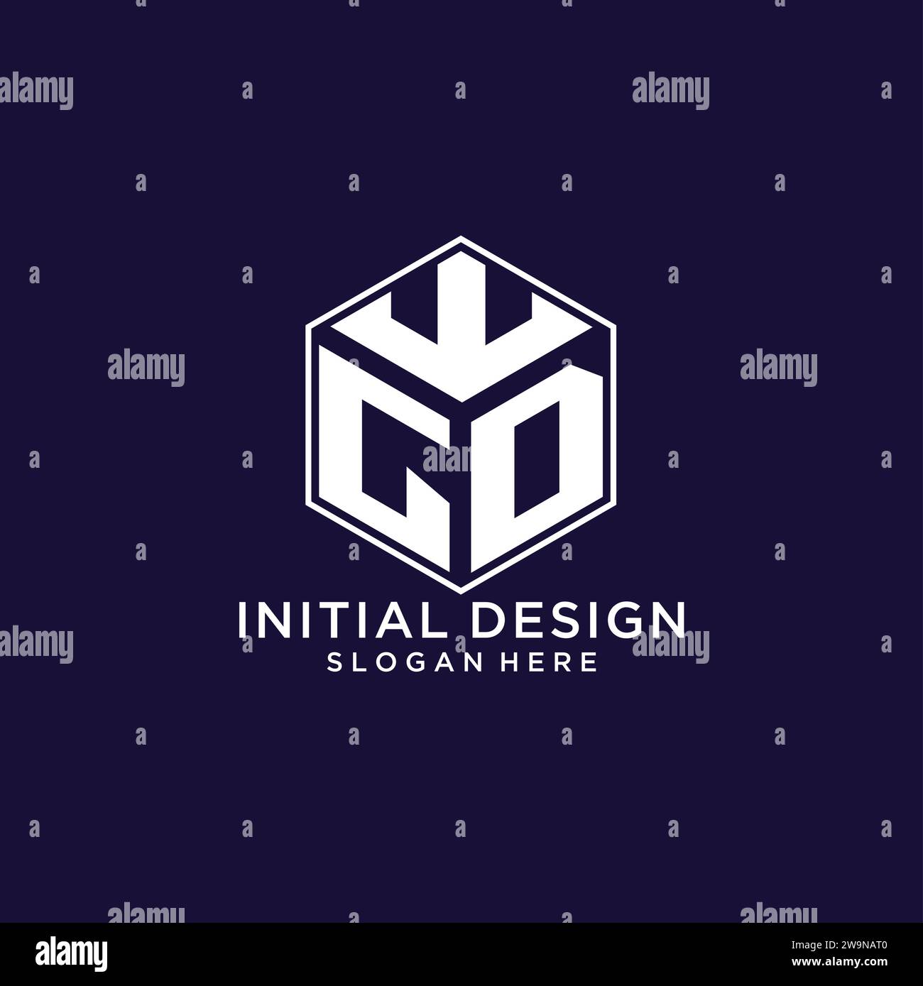 Initials GD logo hexagon shape, creative geometric logo design concept ...