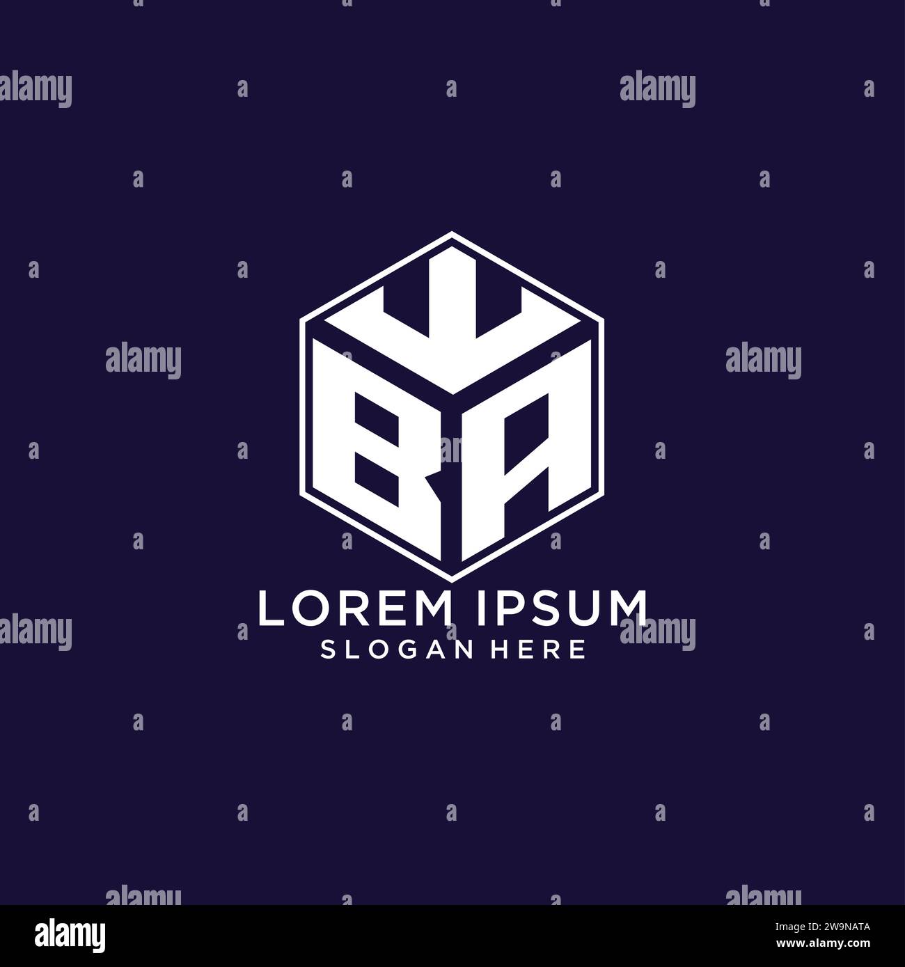 Initials BA logo hexagon shape, creative geometric logo design concept ...