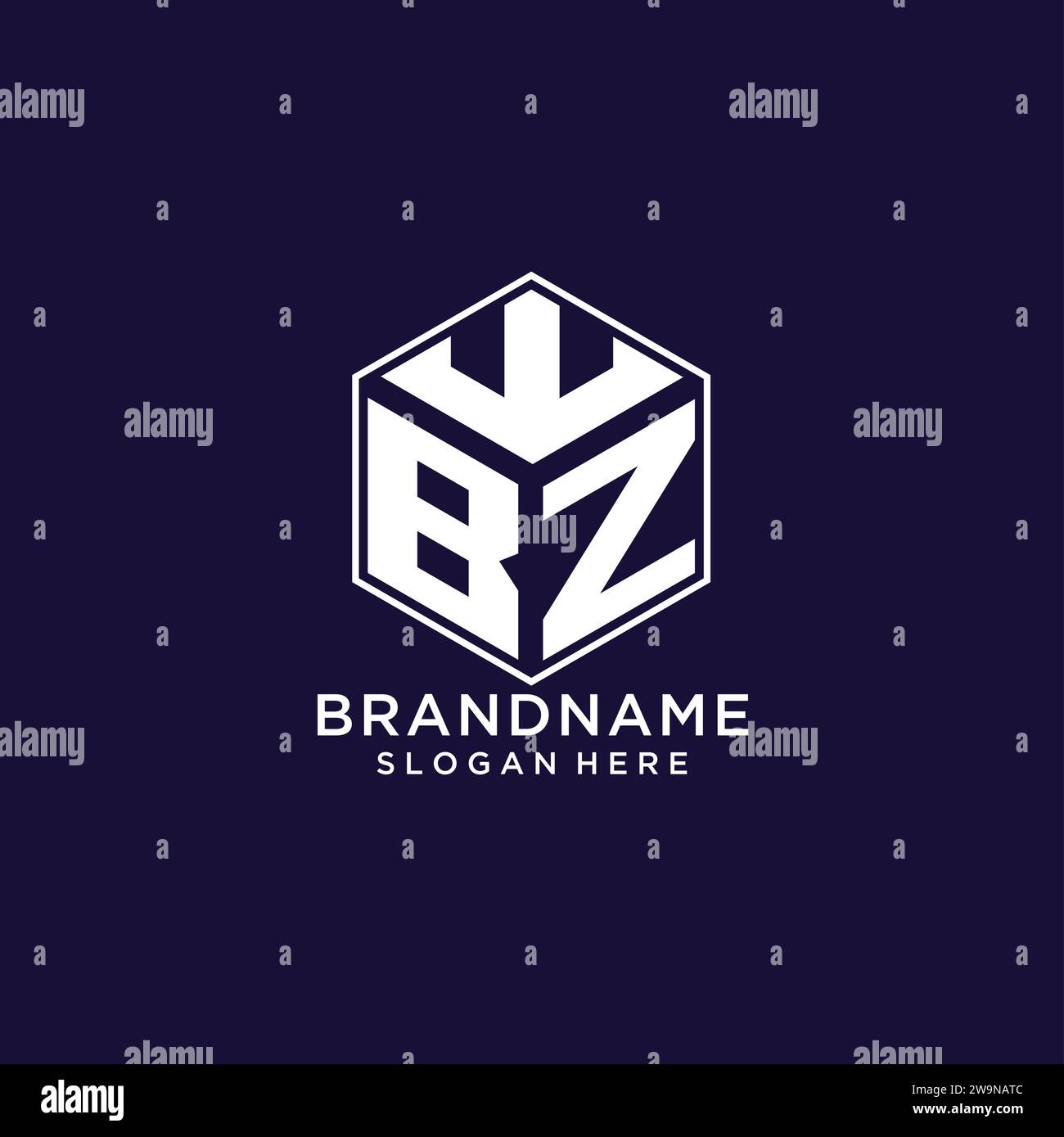 Initials BZ logo hexagon shape, creative geometric logo design concept ...